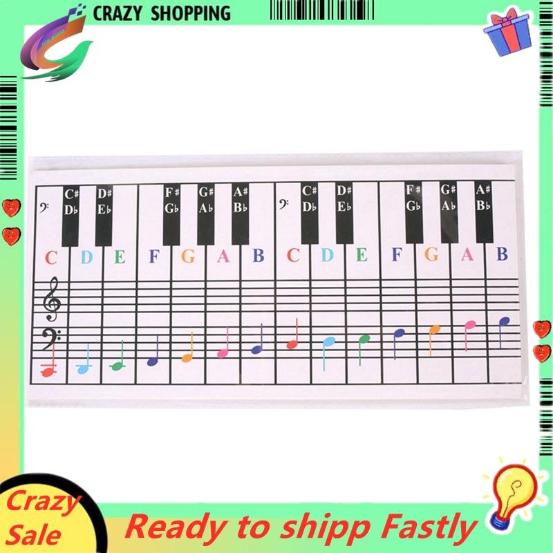 61Keys 88 Keys Piano Keyboard Reference Chart Five Line Piano Reference ...
