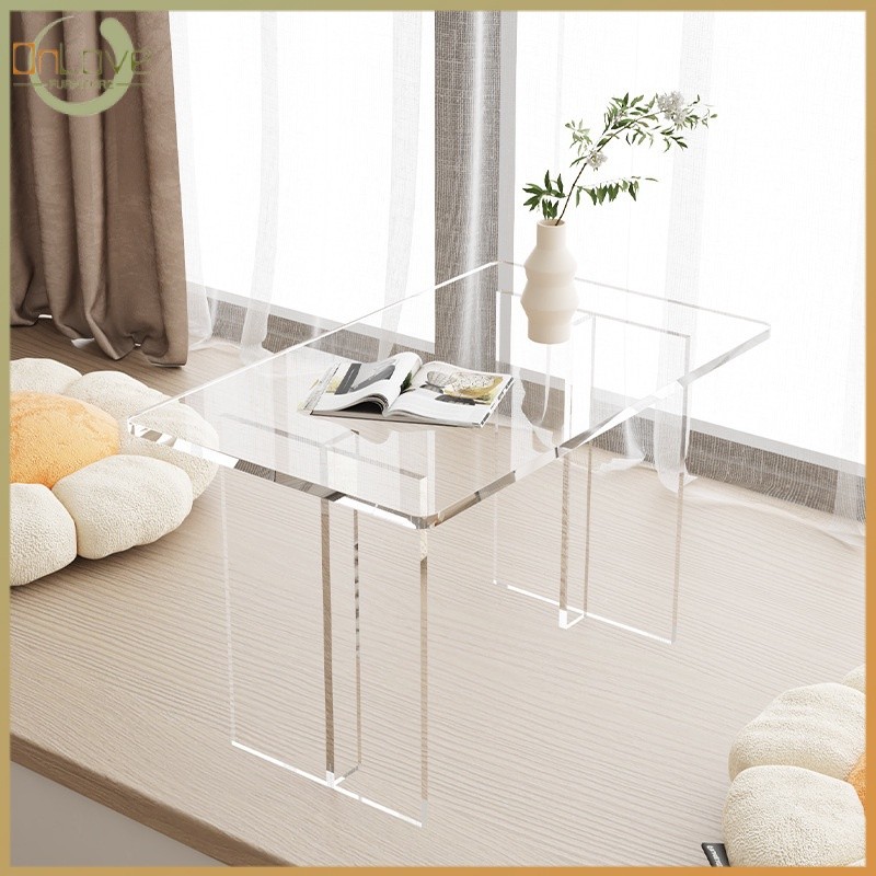 Household installation-free balcony acrylic transparent bay window tea ...
