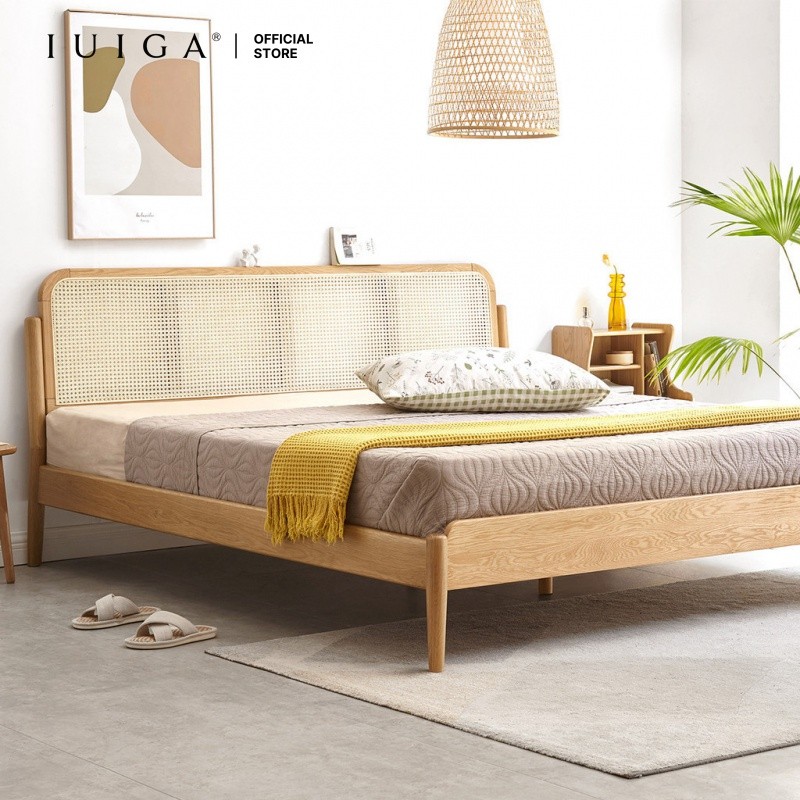 IUIGA Yuri Luxury wooden king bed/wooden bed frame/single double bed/modern minimalist/bedroom ...