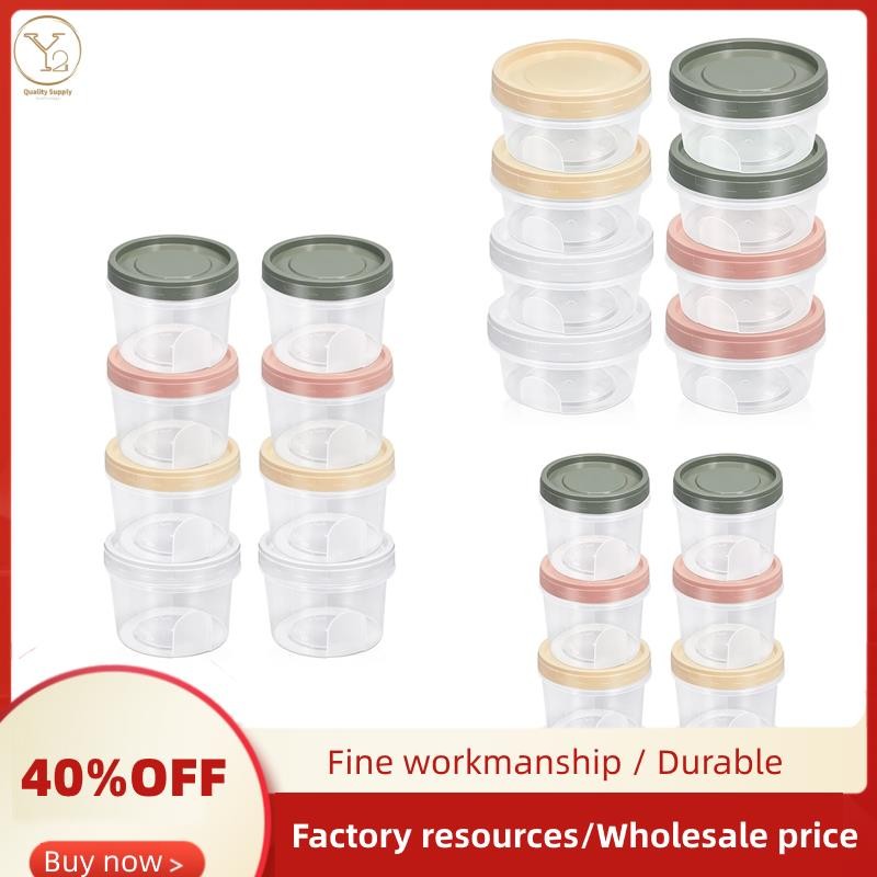 8PCS Round Plastic Containers with Lids, Reuseable Small Freezer ...