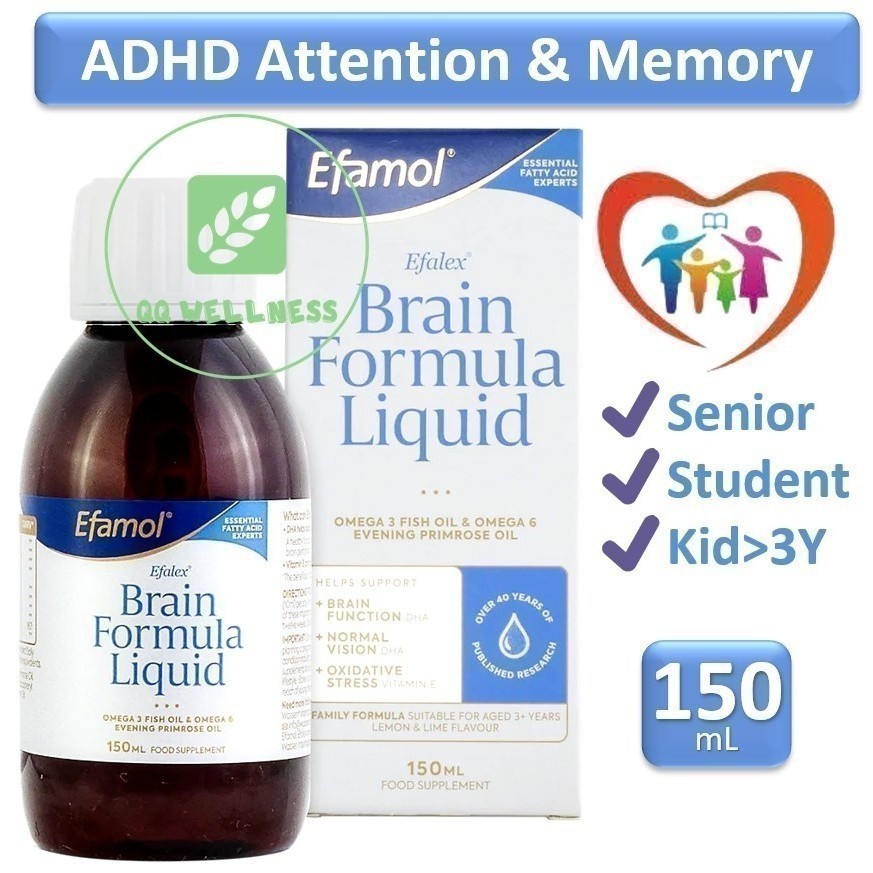 Efamol Efalex Brain Formula liquid 150mL Exp 01/28 Kid Attention Memory ...