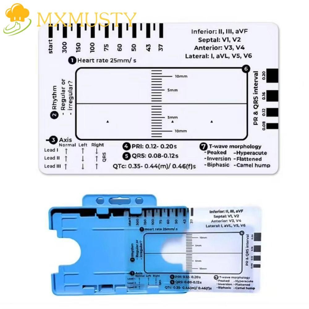 MXMUSTY ECG 7 Step Ruler Card, Interpretation Portable Pocket Ecg/Ekg ...