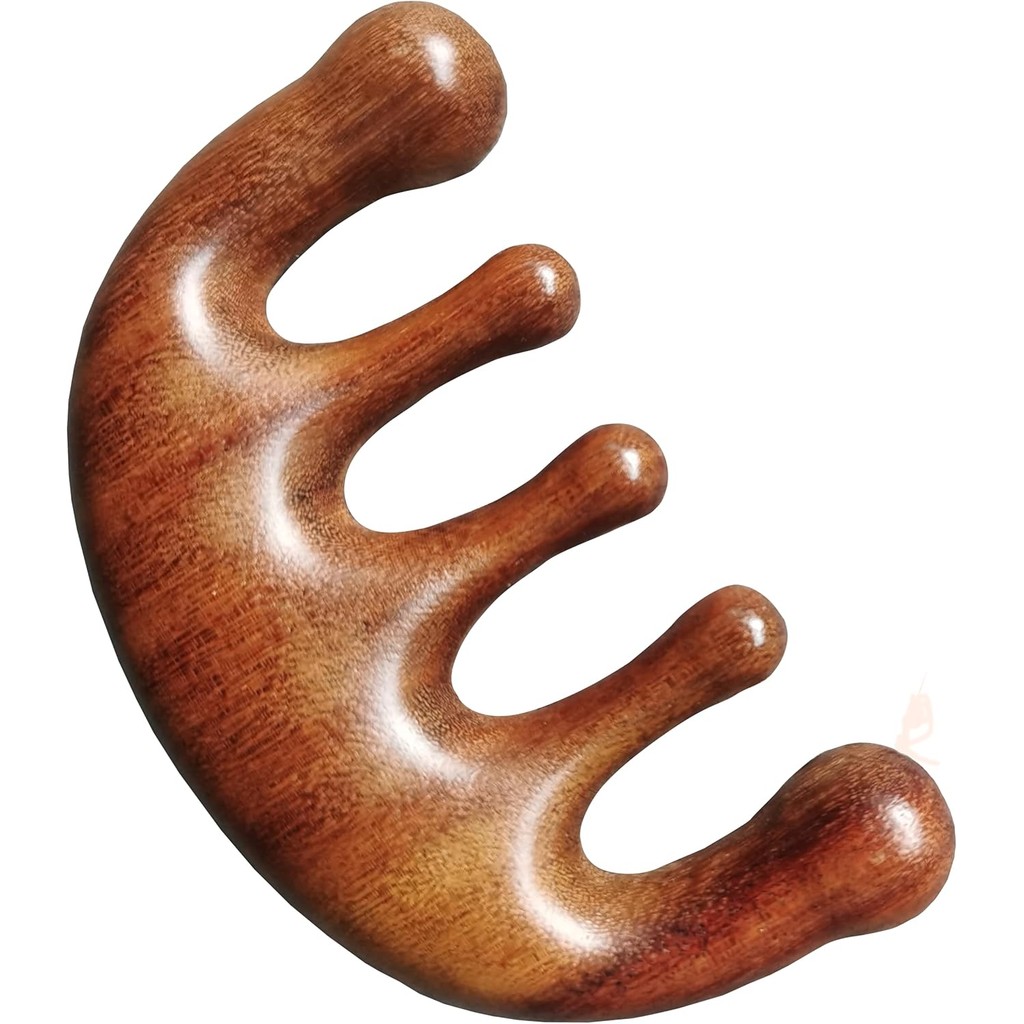 5 Finger Wooden Hand Massager - Acupressure Tool for Scalp, Neck ...