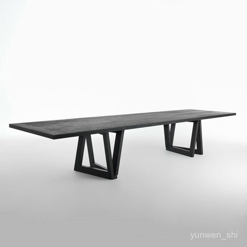 Simple Modern Industrial Style Solid Wood Conference Table Large Board ...