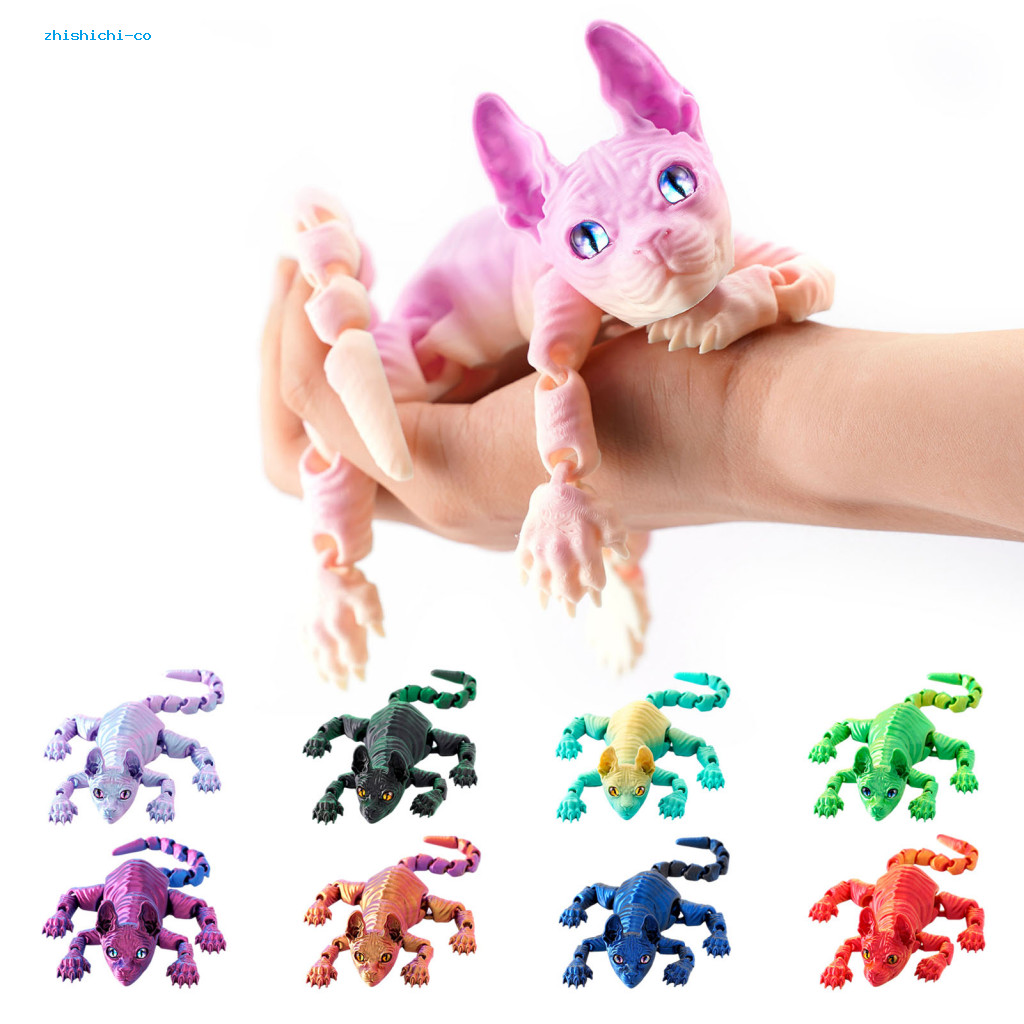 ZS* Hairless Cat Model Flexible Jointed Cat Figure Adorable Movable ...