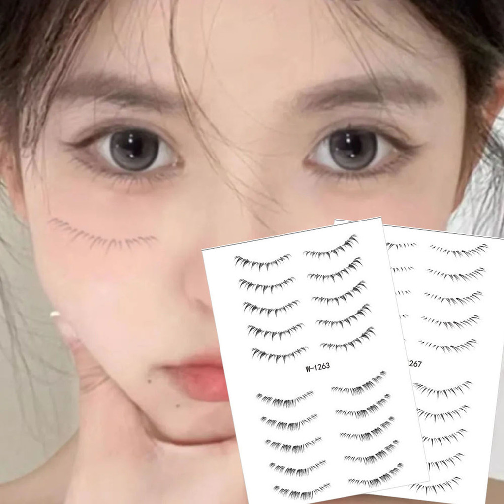 2 Pcs 2025 Eyelash Tattoo Eye Sticker 3d Simulation Waterproof Women ...