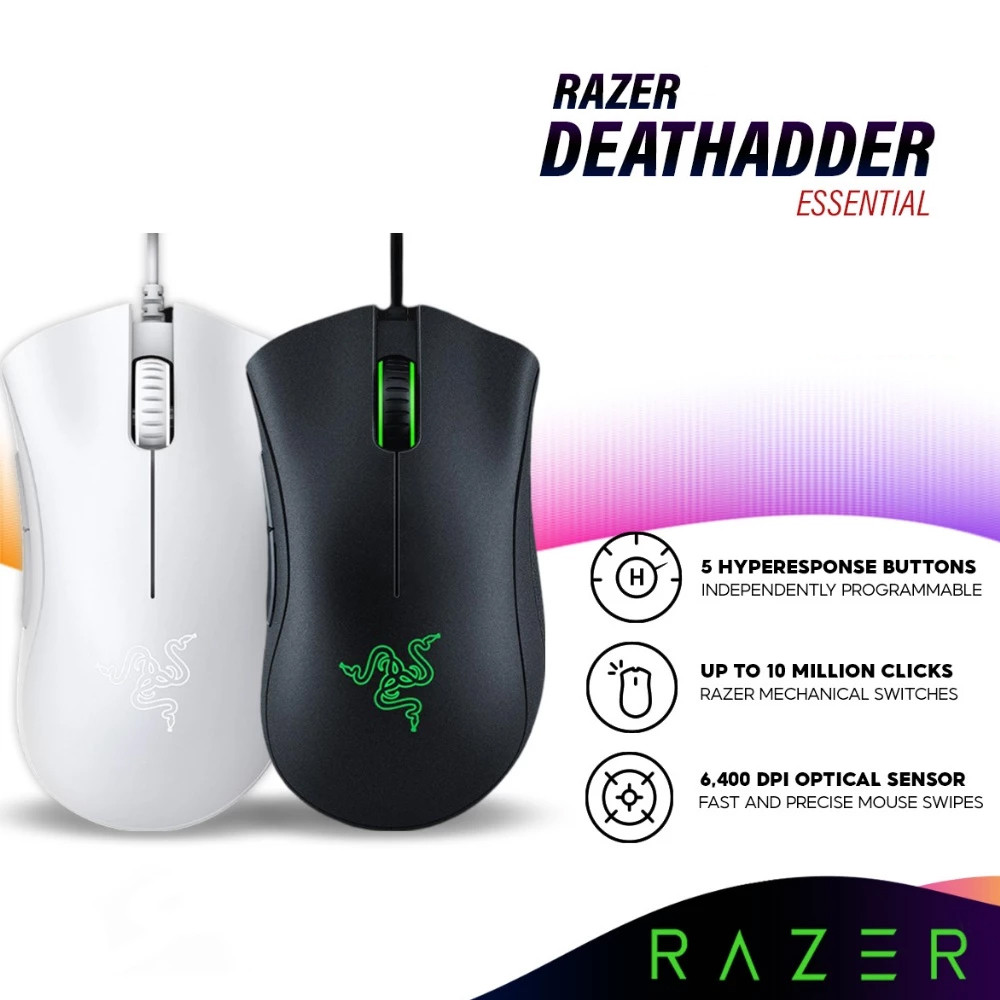 Razer DeathAdder Essential Wired Gaming Mouse | Shopee Singapore