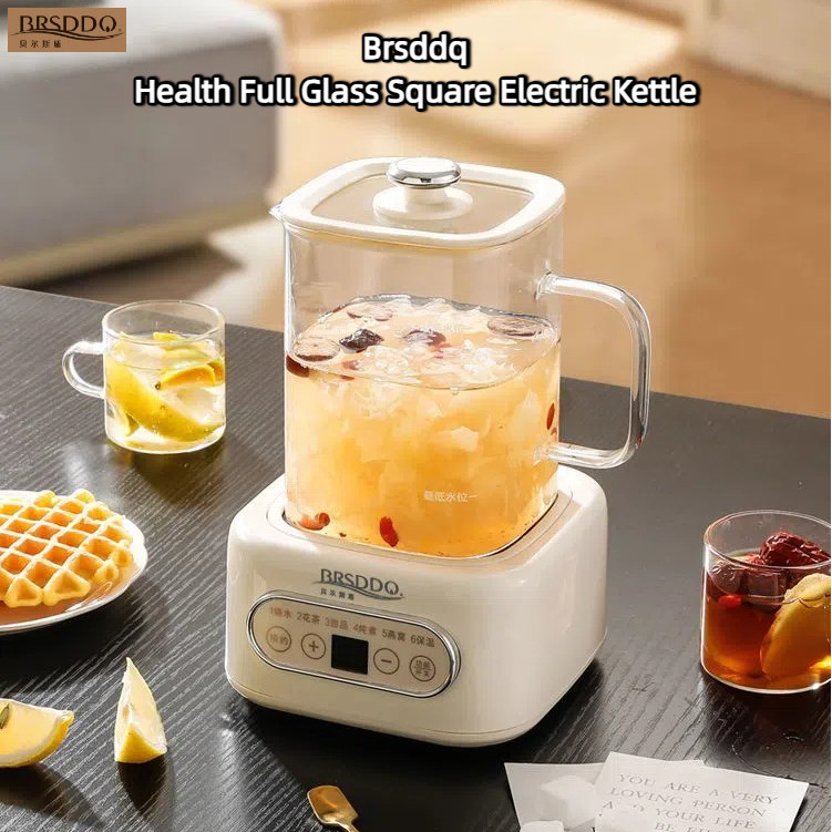 Brsddq Healthy All Glass Square Kettle Small Health Cup Health Pot ...