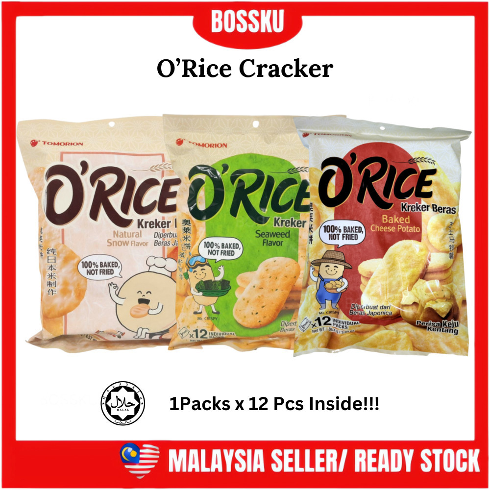 [1Packs 12Pcs] O'Rice Crackers Seaweed Kreker Natural Snow Cracker ...
