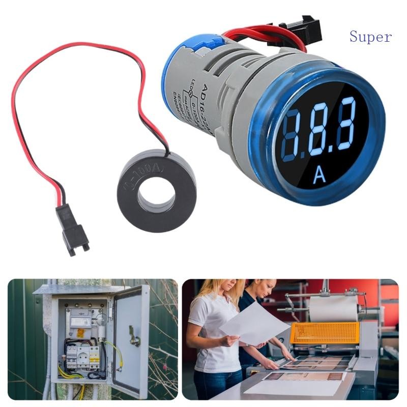 Super 100A Current Meter 0-100A Current Monitors Digital Larger LED Screen Voltmeter | Shopee ...