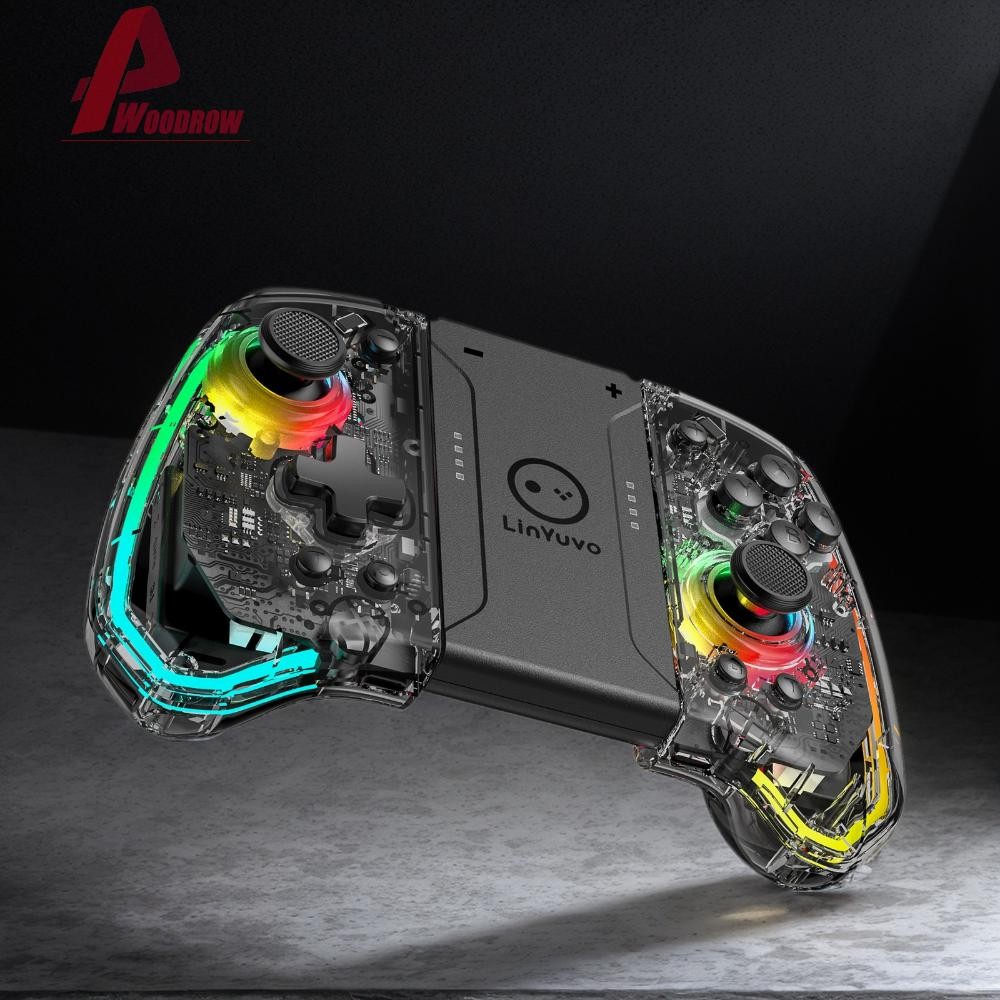 KS40 LinYuvo Transparent Wireless Controller for Switch/OLED Dual Vibration/Turbo/6 Axis Gyro ...
