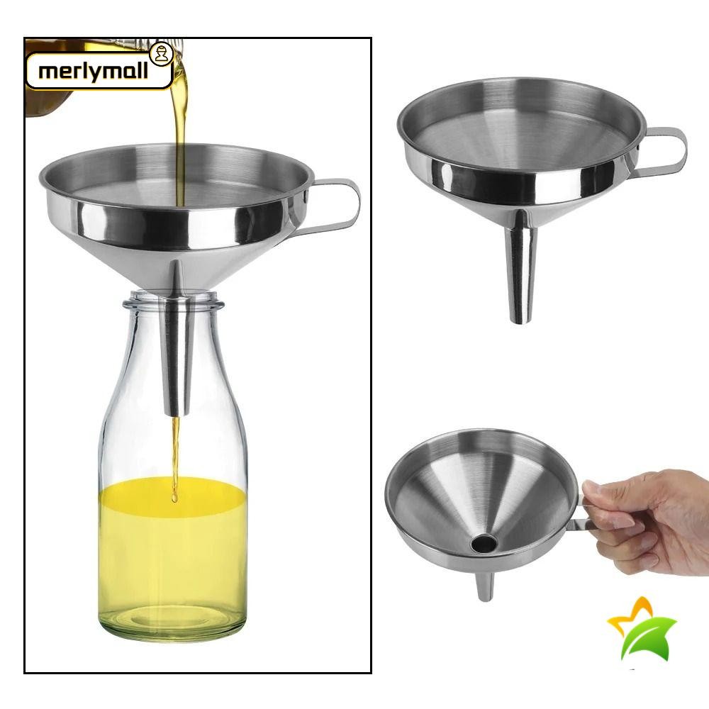 MERLYMALL Stainless Steel Funnel, with Detachable Filter Kitchen Tool ...