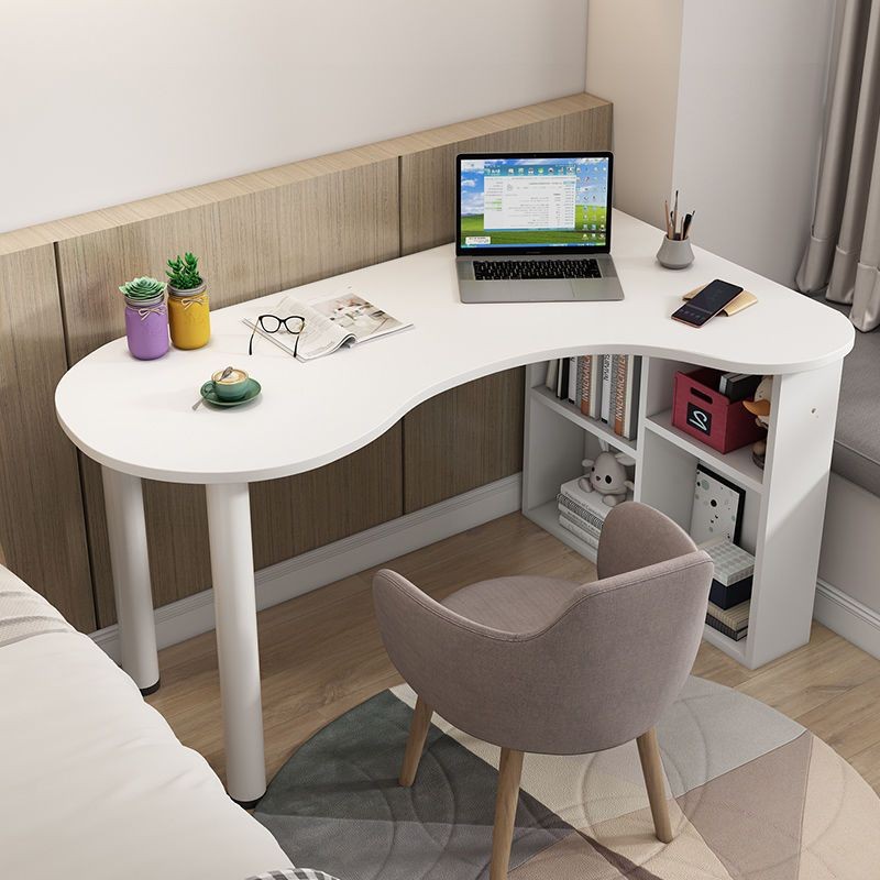 Study Table Corner Desk With Curved Computer Workstation Bedroom ...