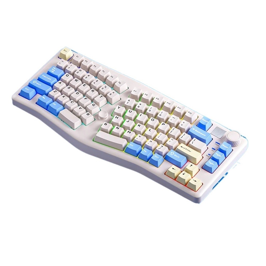 3Mode 2.4G Wireless Mechanical Keyboard Ergonomics Hotswap RGB Gaming ...