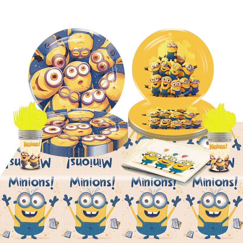 Minions Theme Party Needs Supplies Paper Plate Tablecloth Tissue Plate ...