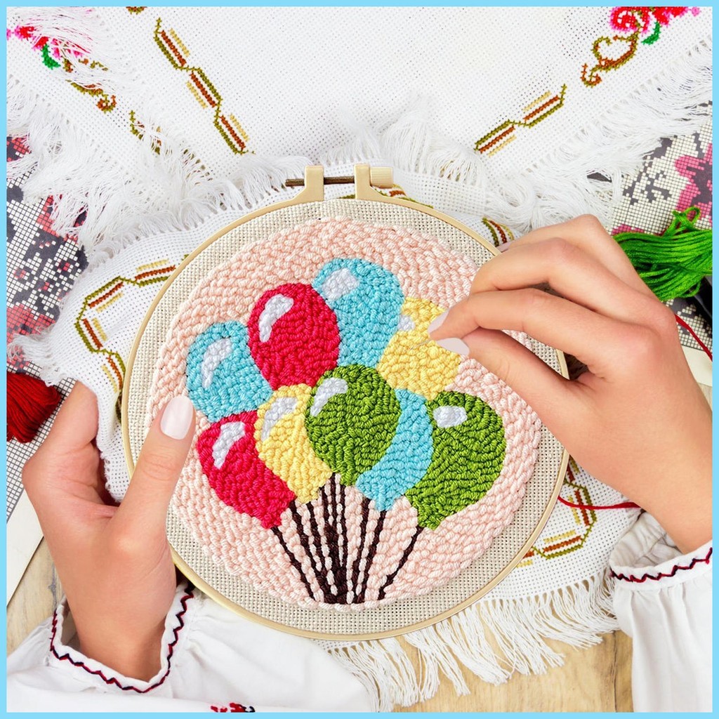 Floral Punch Needle Kit Beginners Punch Needle Embroidery Kit Hand ...