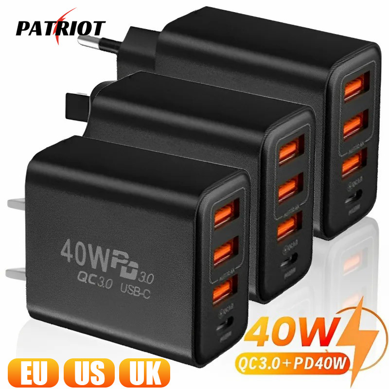 40W 4 Ports USB Type C Charger - Universal For Phone Tablet Laptop ...