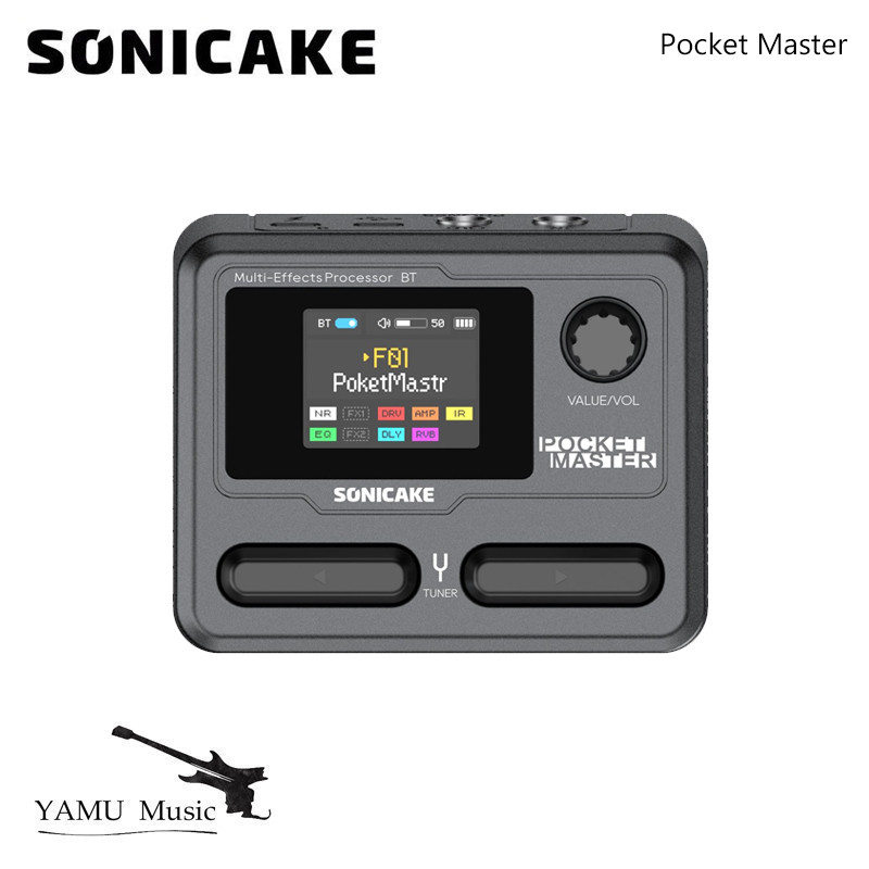 SONICAKE Pocket Master Multi Effects Guitar Pedal,20 Amp/Cab Electric Guitar Effects Processor ...