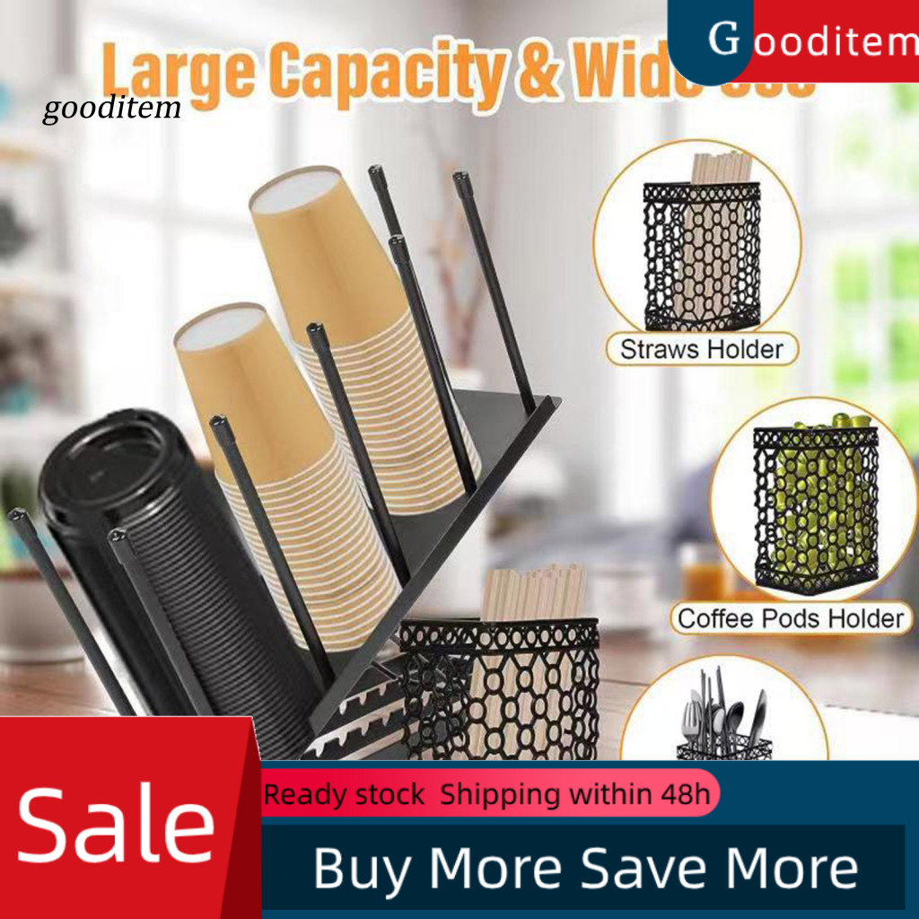 [Gooditem] Metal Coffee Bar Storage Rack Metal Adjustable Coffee Bar ...