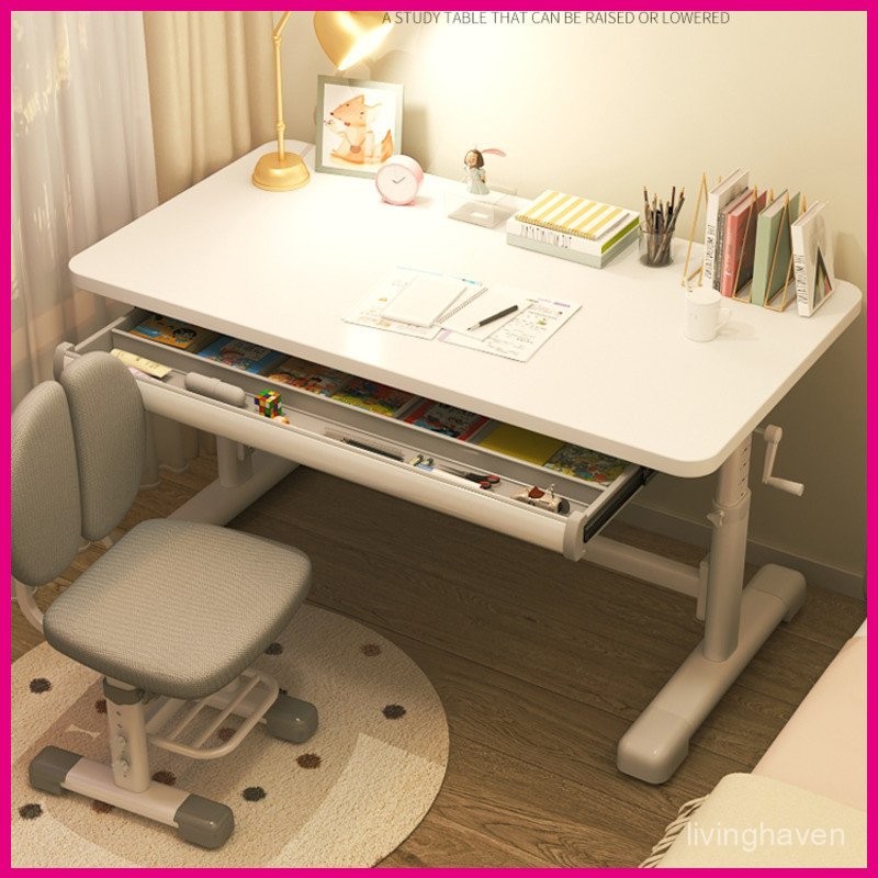 Study Table New White 120cm Adjustable Height Table Home Table Student ...