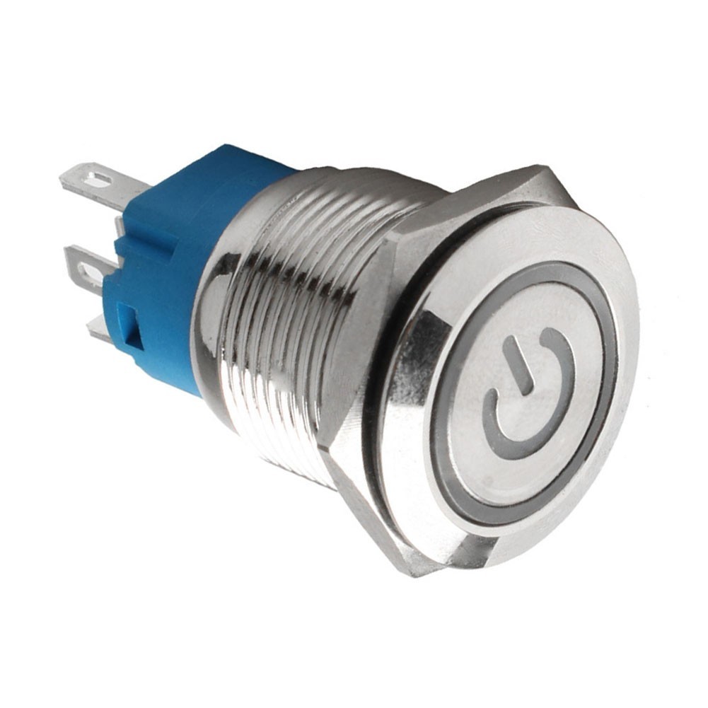 16mm Metal Push Button Switch with Power LED 12-24V latching Button ...