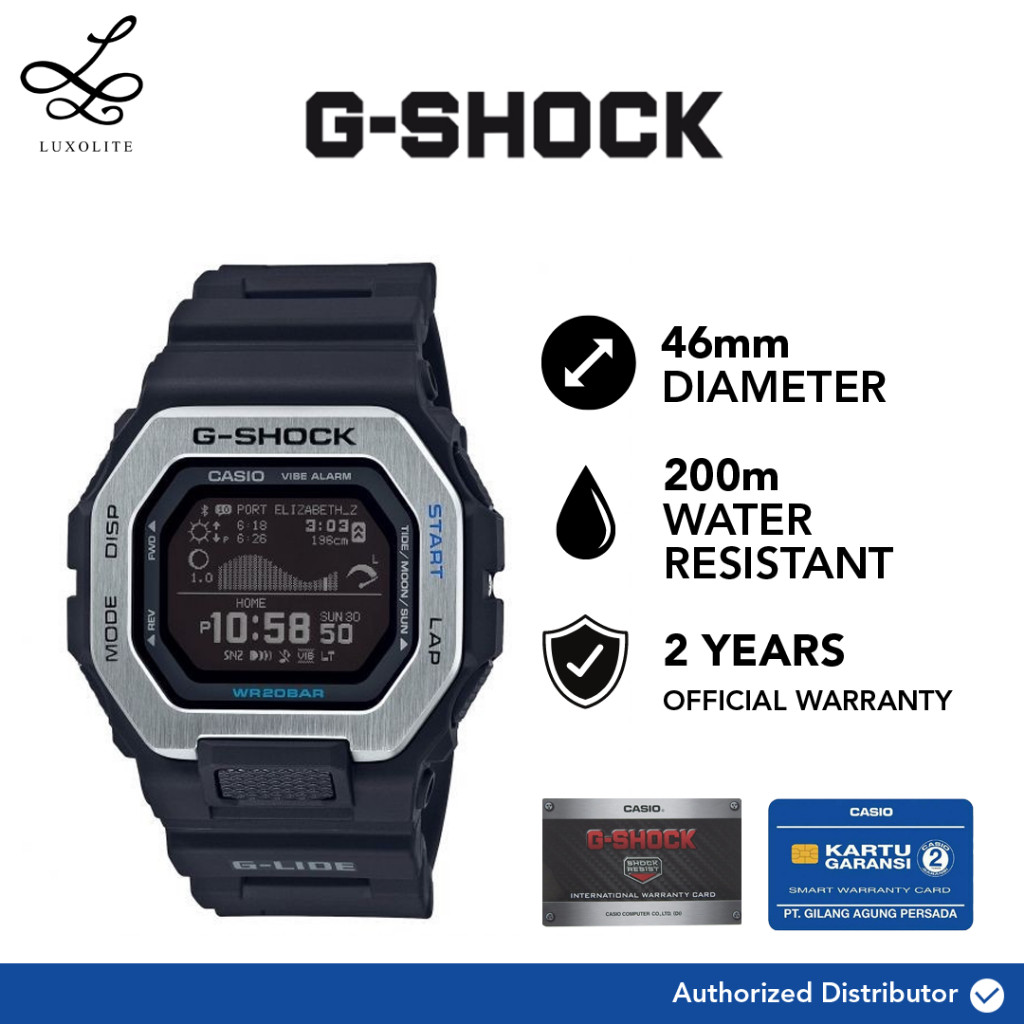 [Luxolite] Casio G-Shock GBX-100-1DR G-LIDE lineup Black Resin Band ...