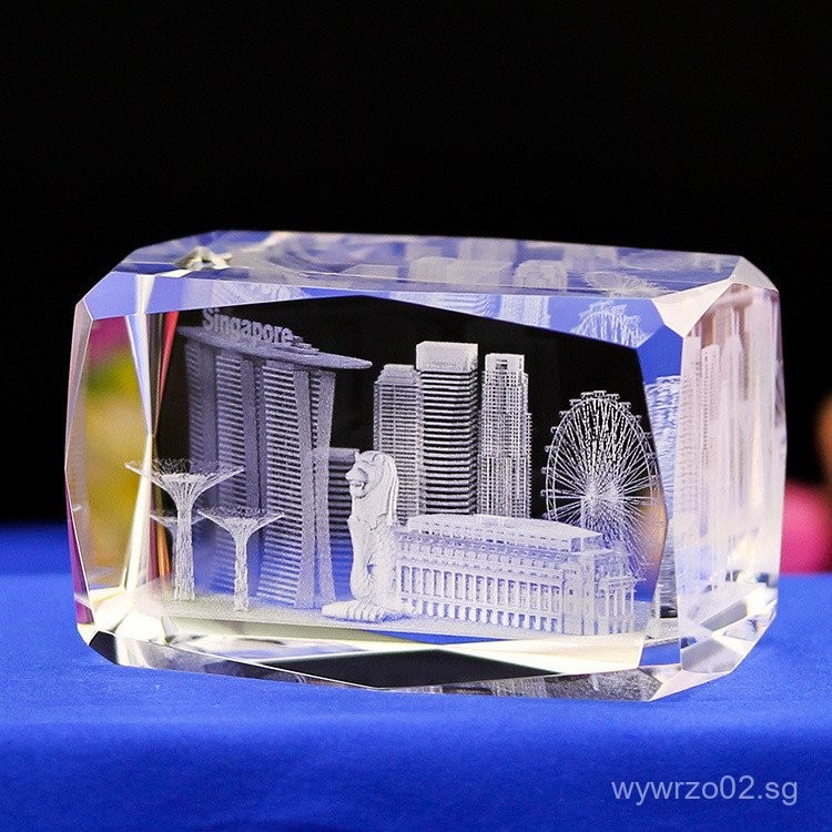 Singapore Merlion Singapore Tourist Souvenir Crystal Paper Weight ...