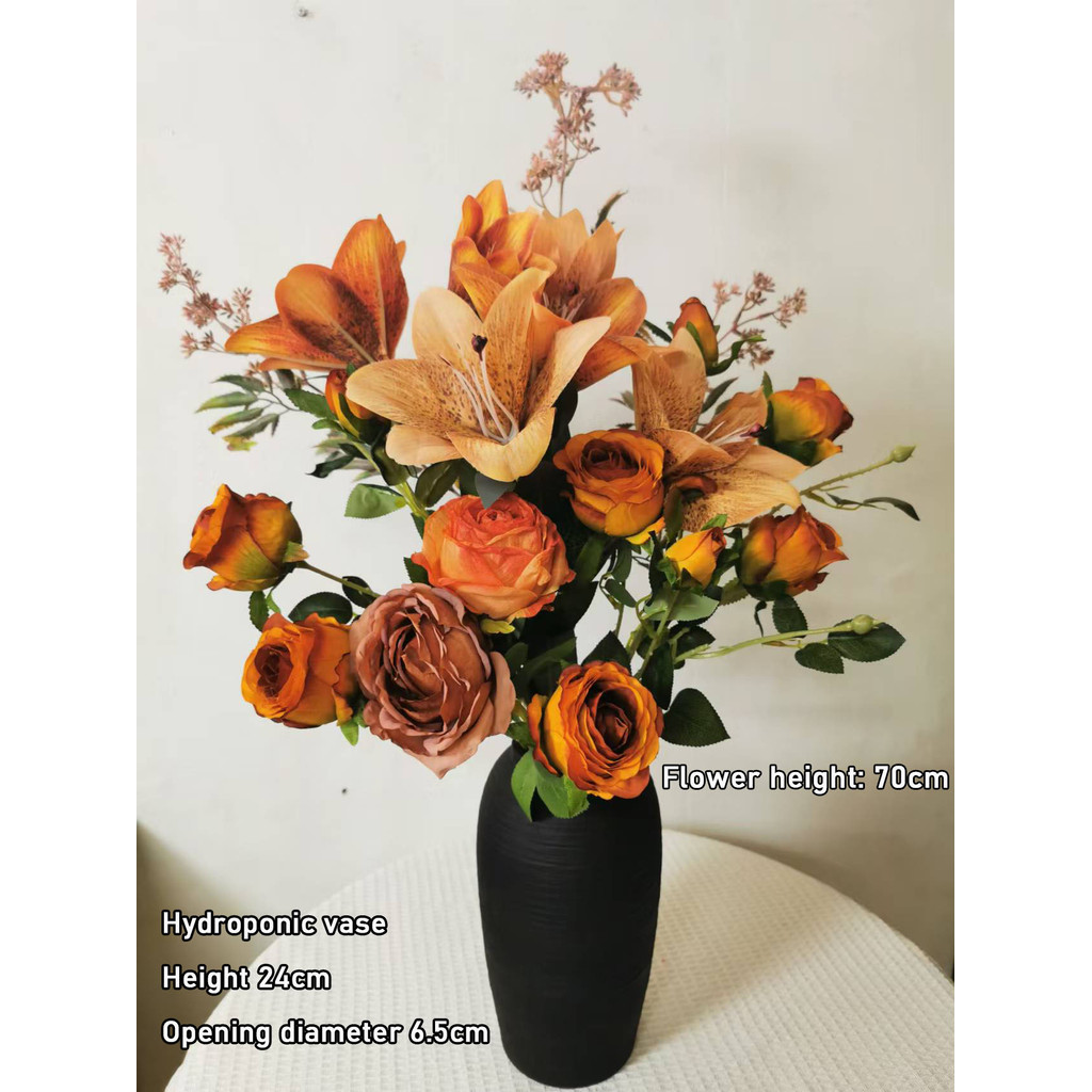 【SG STOCK】Artificial Flower Faux Rose Table flower Faux Botanical Fake ...