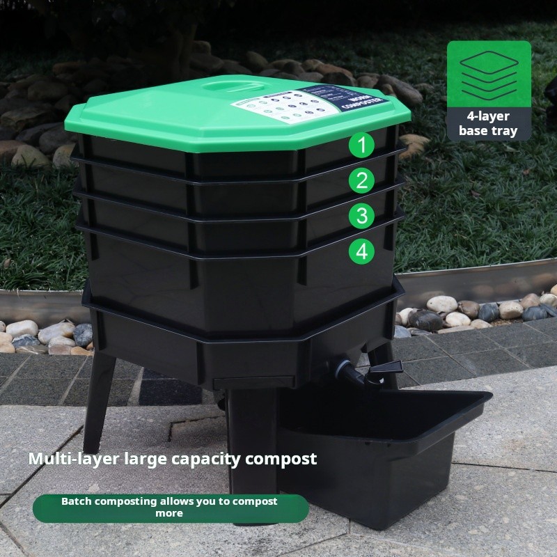 Composter Bin Outdoor Farm Vermicompost Fertilizer Worm Bin Composter ...