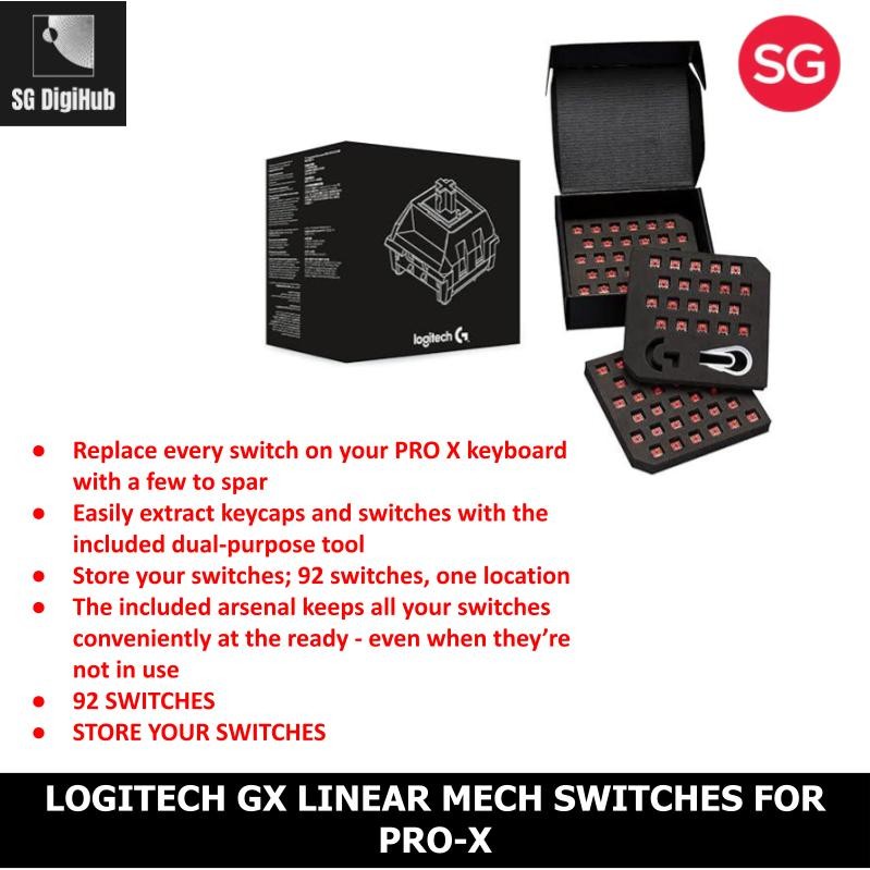 Logitech G GX Switch Kit For Pro X Keyboard Only (User Swappable Add On ...