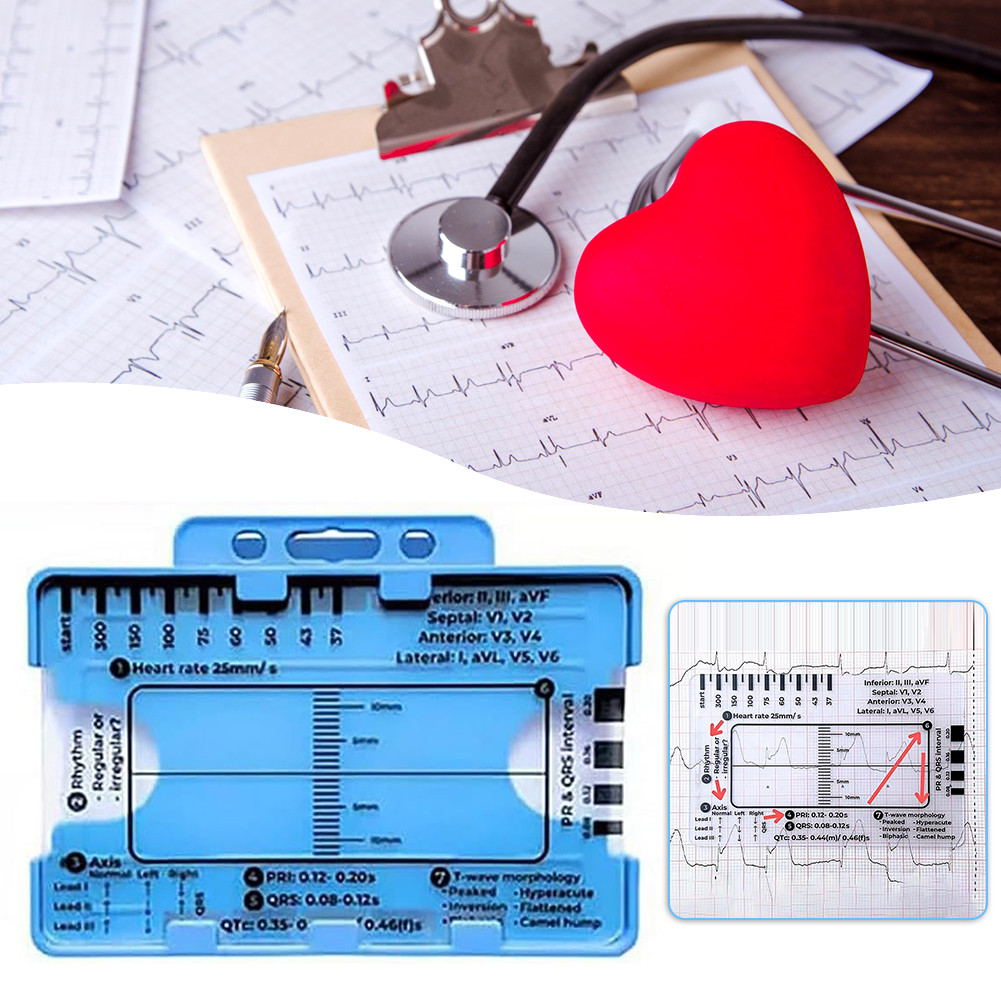 Small Electrocardiogram 7 Step Ruler Portable Ecg-interpretation ...