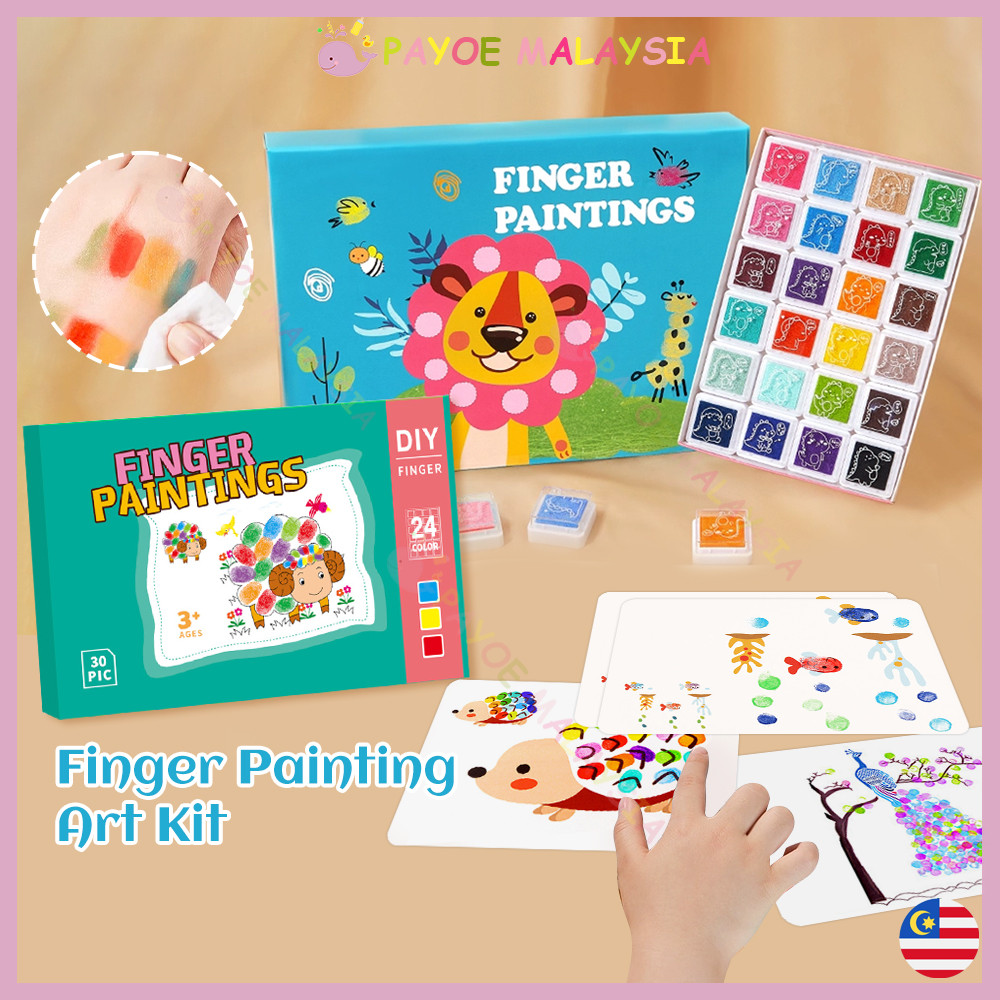 Payoe 12/24 Colors Washable Finger Painting For Kids Creative Coloring ...