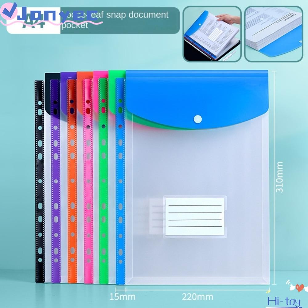 JONY1EC 6 pcs Binder Pocket, Plastic Binder Folders, Envelopes 11 Holes ...