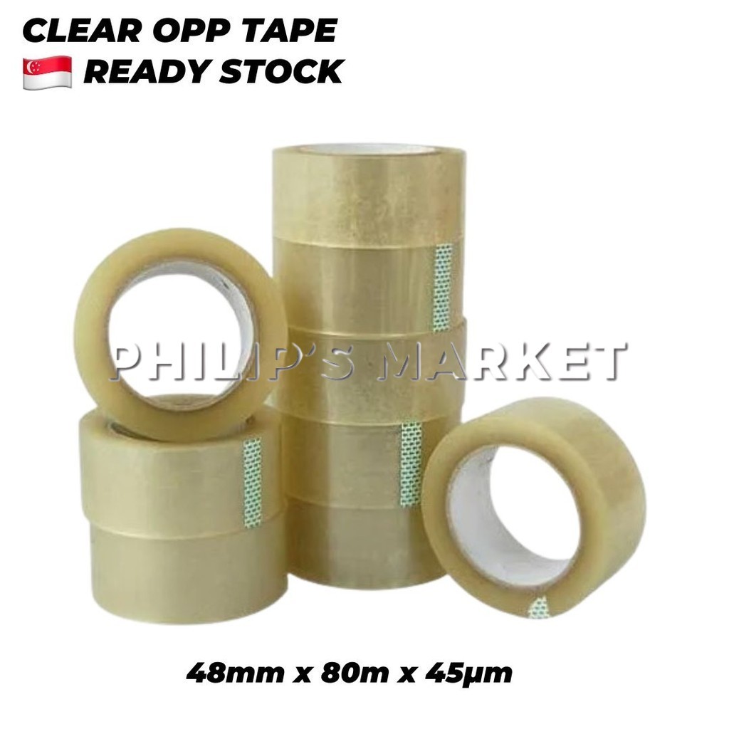 Clear OPP Packing Tape 48MMx80Mx45μM | Shopee Singapore