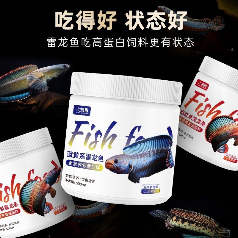 【现货】【24小时发】雷龙鱼饲料阿萨姆黄金蛇奶茶七彩铅笔增色增艳鱼粮专用鱼食Thunder Dragon Fish Feed Assam ...