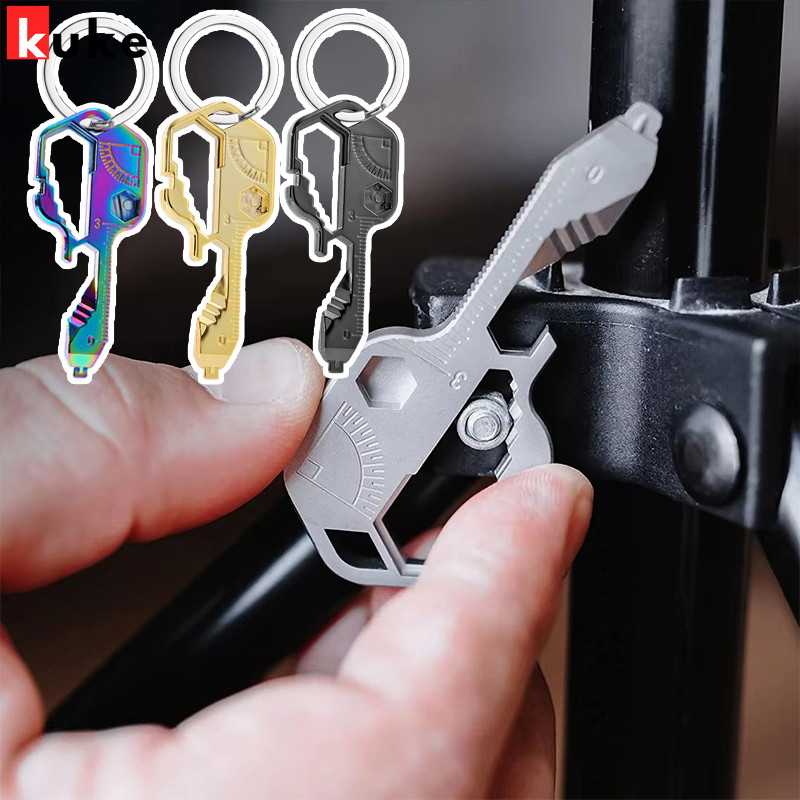 24 in 1 Multifunctional Keychain Tool - Adjustable Mini Wrench Key Ring ...