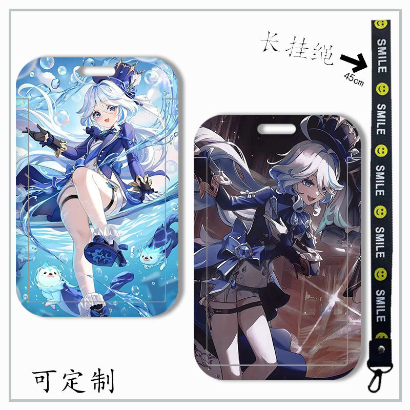 Genshin Impact Furina DIY Student Card Set Campus Card Bus Card Holder ...