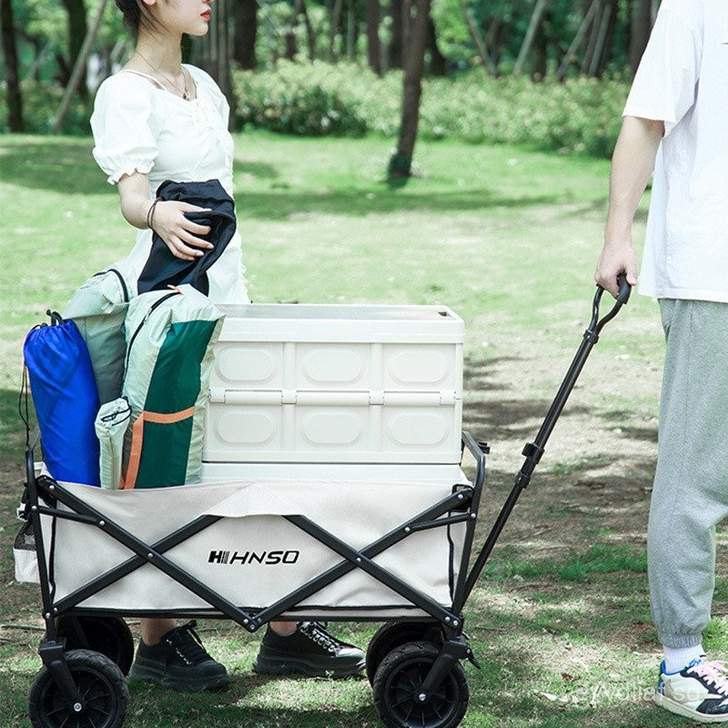 Outdoor Camping Cart Trolley Foldable Hand Push Picnic Cart Camp Car ...