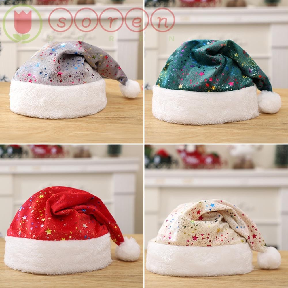 SOREN Xmas Cap, Luminous Headdress Santa Hat, 2025 Star Long Plush ...