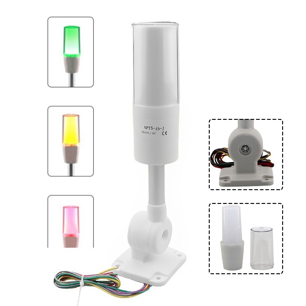LED Siren Alarm Light with Buzzer 24V Foldable Signal Lamp Indicator ...