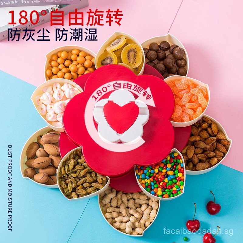 [4611Positive Review]Rotating Fruit Plate Living Room Candy Box with ...