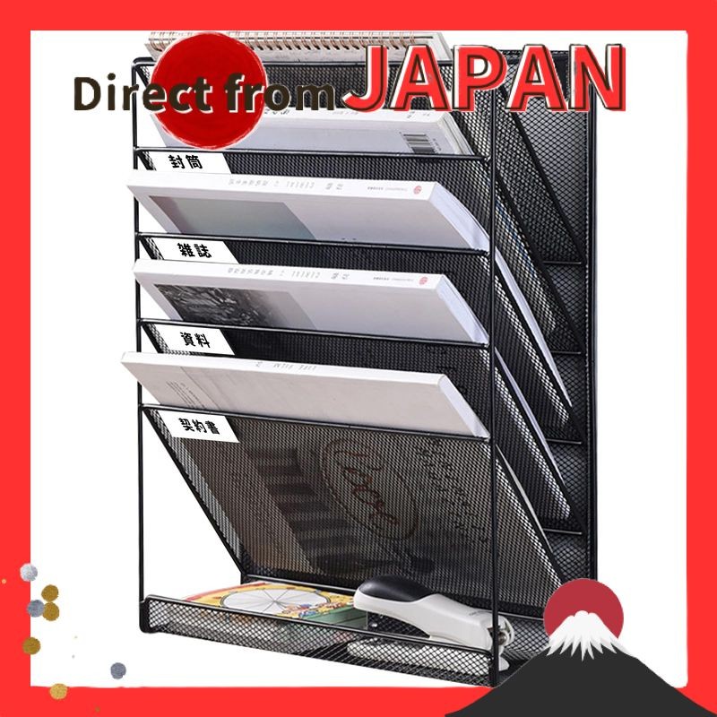Mesh Metal File Rack 6-Tier Desktop Storage Rack Wall-Mounted Desk ...