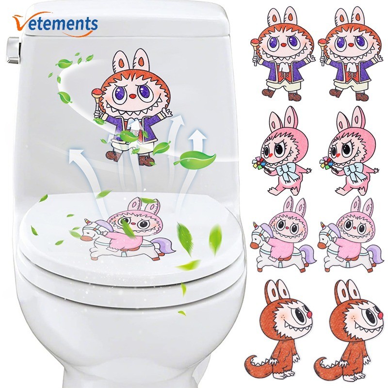 LABUBU The Monsters Toilet Deodorant Stickers - Cartoon Felt Flower ...