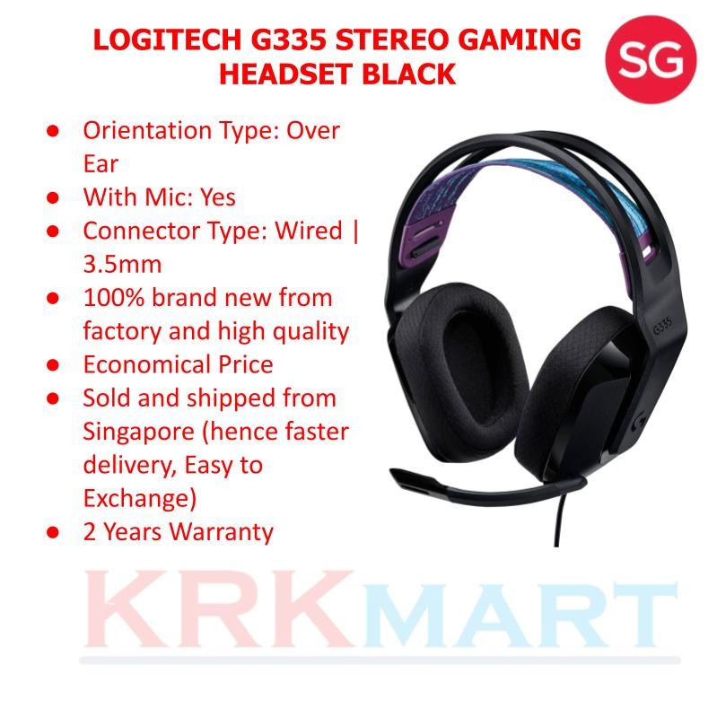 Logitech G335 Wired Gaming Headset, with Microphone, 3.5mm Audio Jack ...