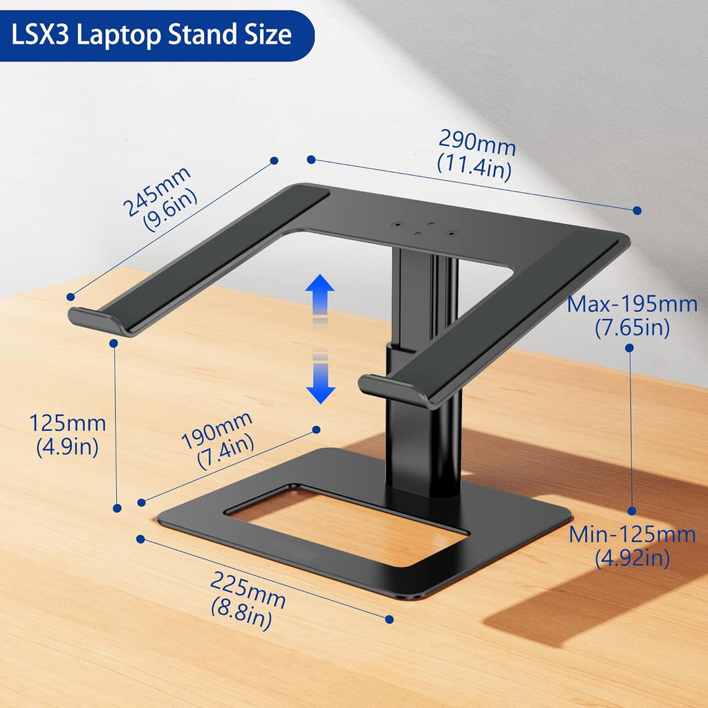 Aluminum Laptop Stand,Ergonomic Adjustable Notebook Stand,Riser Holder ...