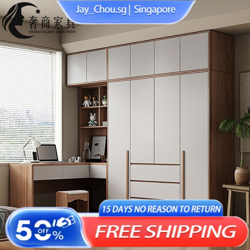 Wardrobe Corner Desk Bookcase Integrated Combination Nordic Home ...