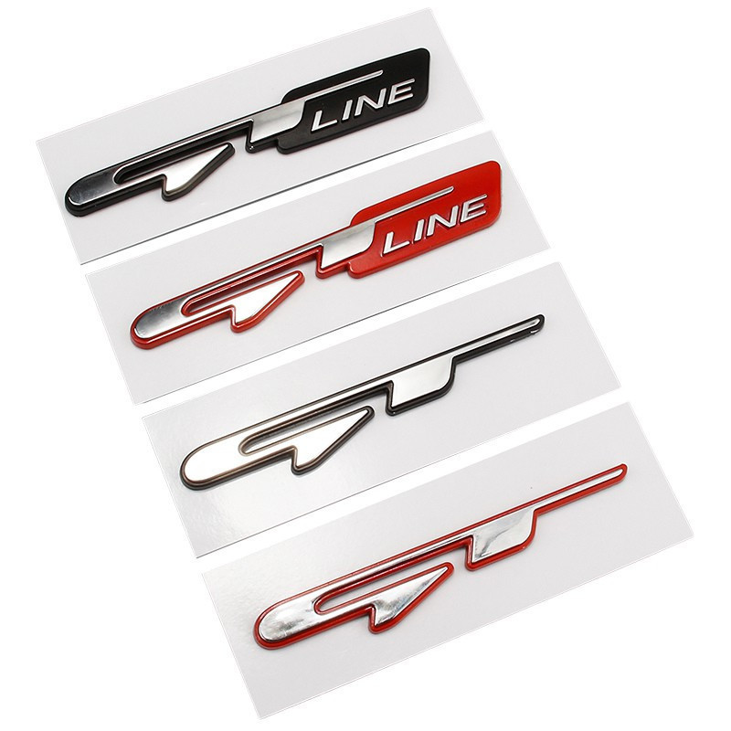 1 3D Car Sticker GT & GT Line EMBLEM BADGE AUTO Sticker Rear Trunk ...