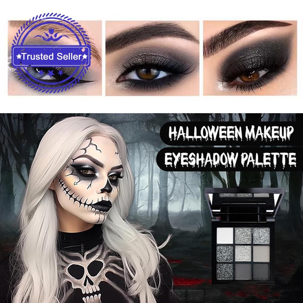 Nine-grid Black Eyeshadow Palette Black Swan Pearlescent Smoky Matte ...