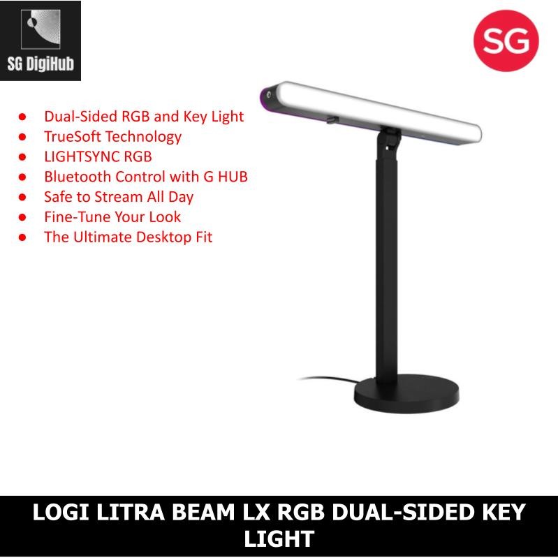 Logitech Litra Beam LX Lightsync RGB Dual-Sided Key Light ( 2 year ...