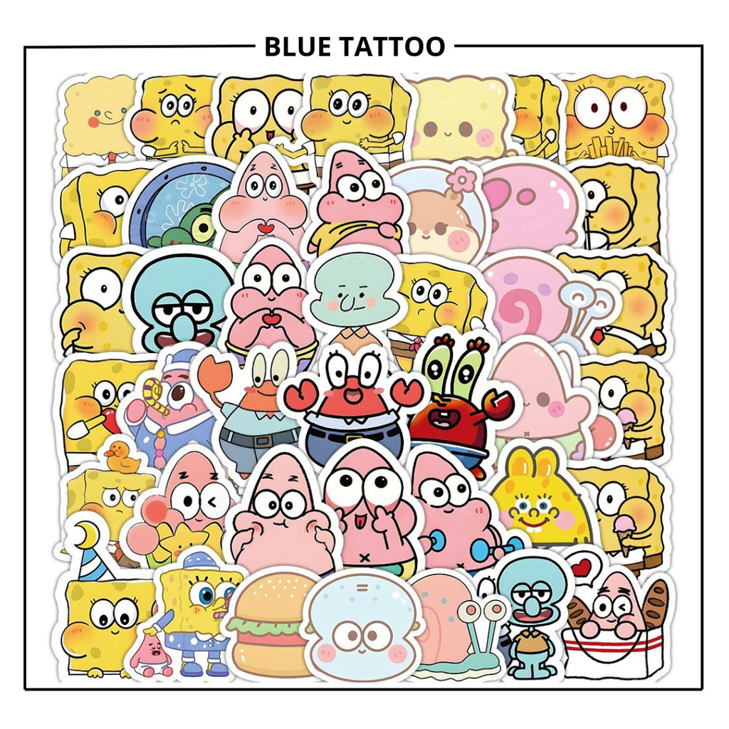 Set of 50 cute cat sponge stickers meme shin capybara one piece ...